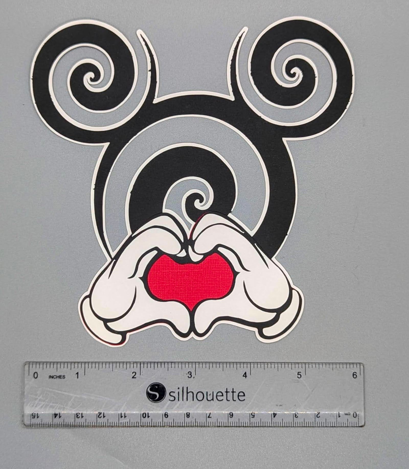Mickey Love Swirl Diecut | Scrappy Happy Designs