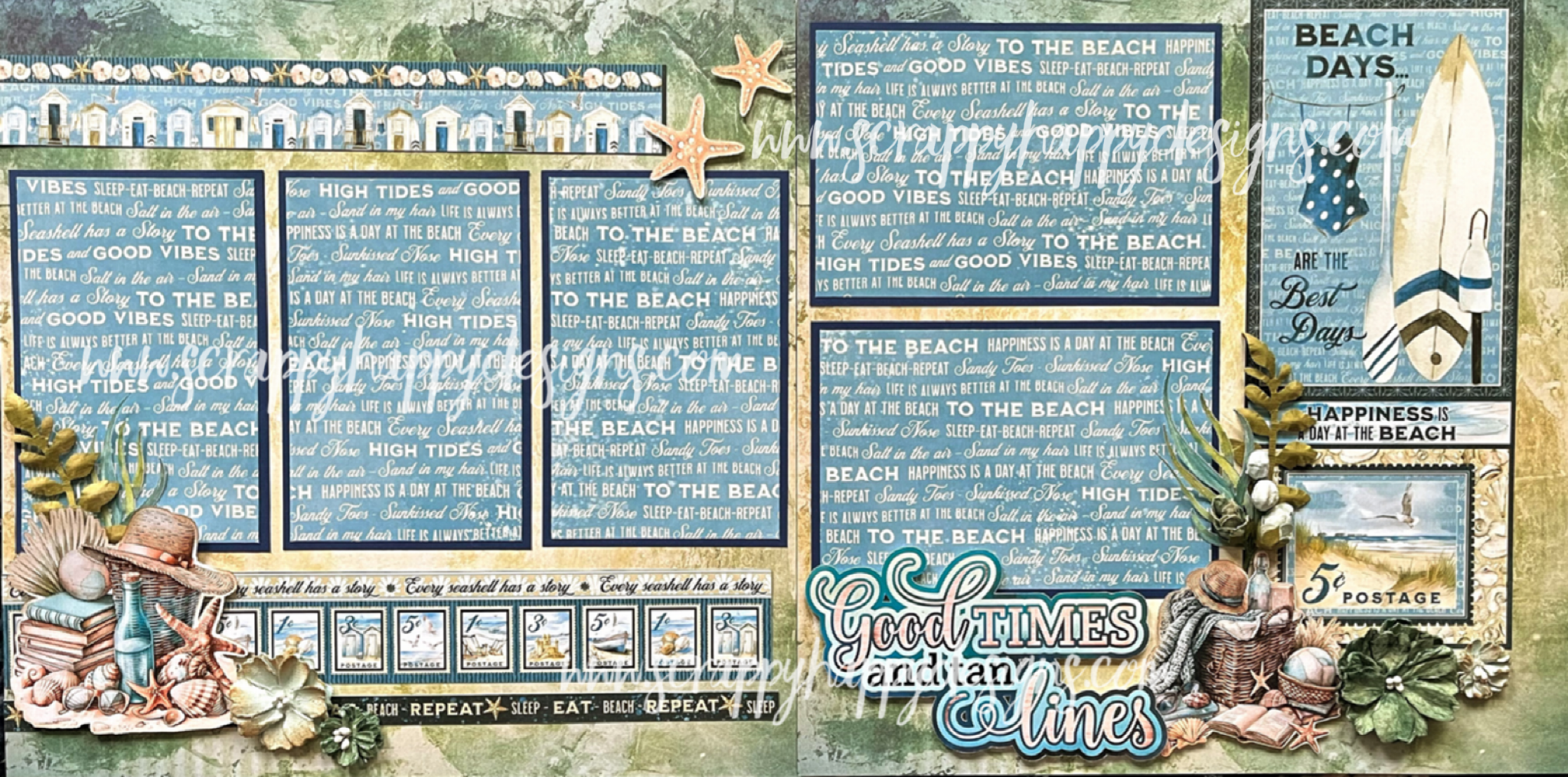 Good Times and Tan Lines Page Kit | Scrappy Happy Designs